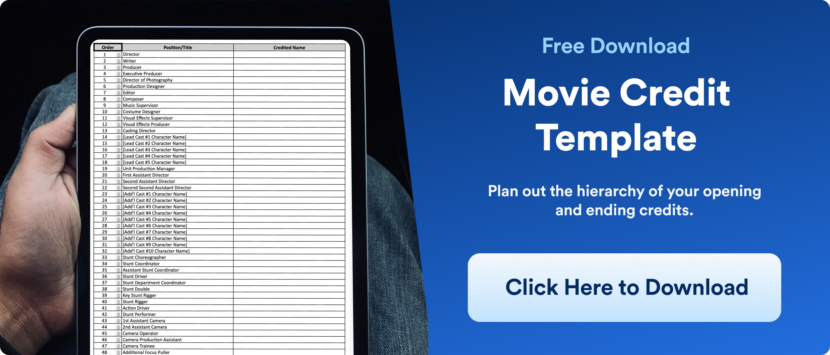 Movie Credits Template Google Docs Jonie Mckeever